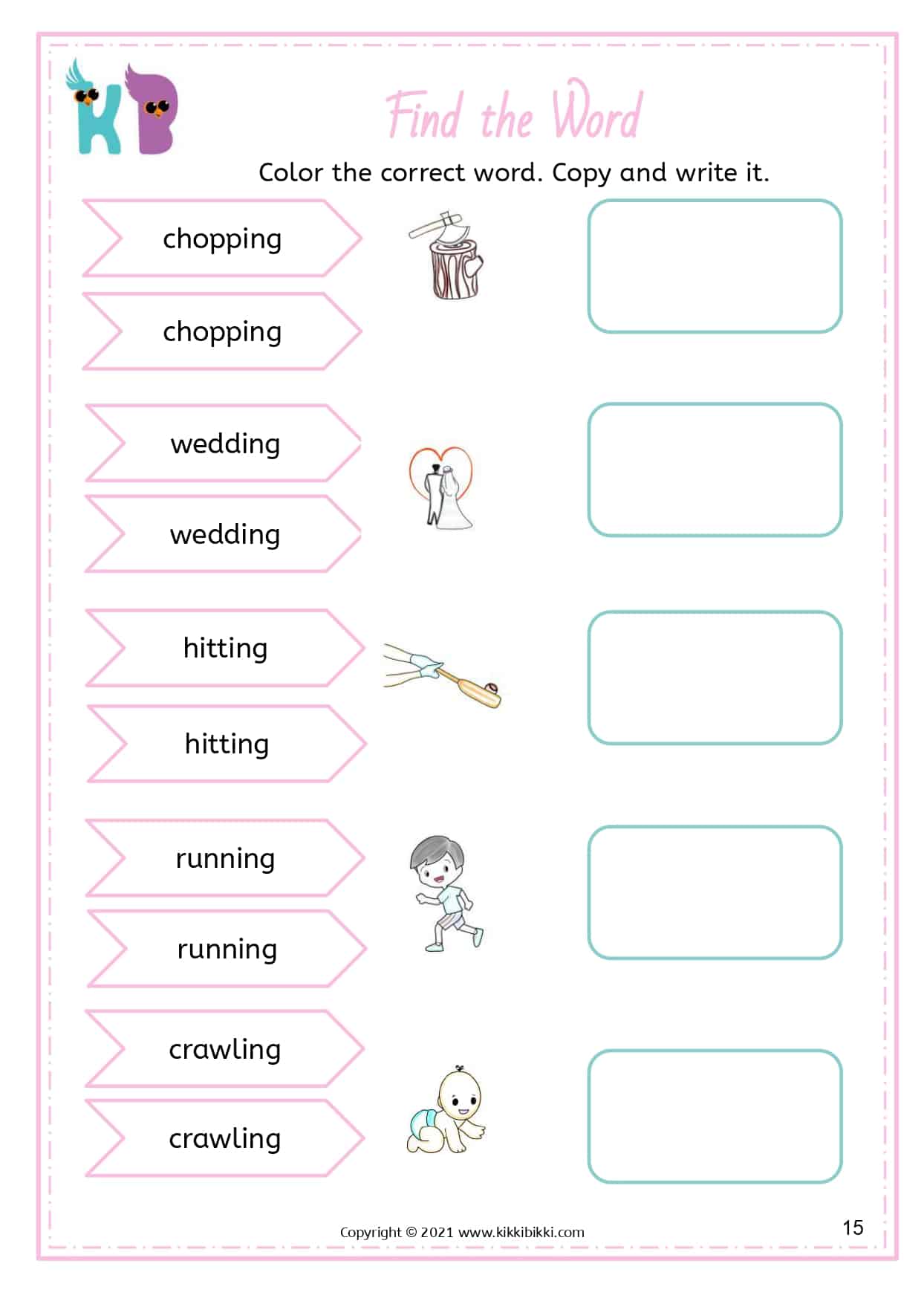 Adding Suffix-ing | Free Phonics Printable Worksheets