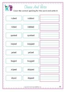 Adding Suffix-ed - Free Phonics Printable Worksheets
