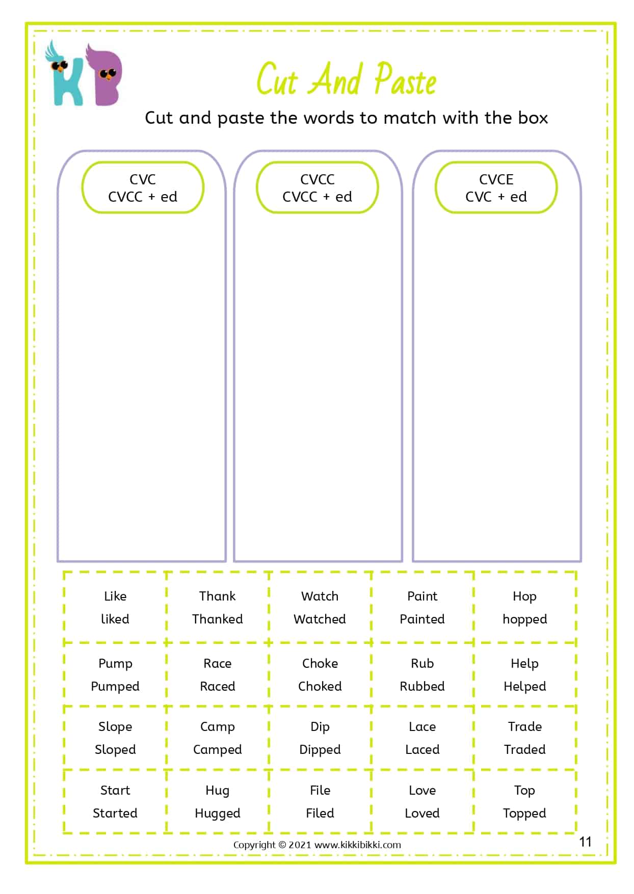 Adding Suffix-ed - Free Phonics Printable Worksheets