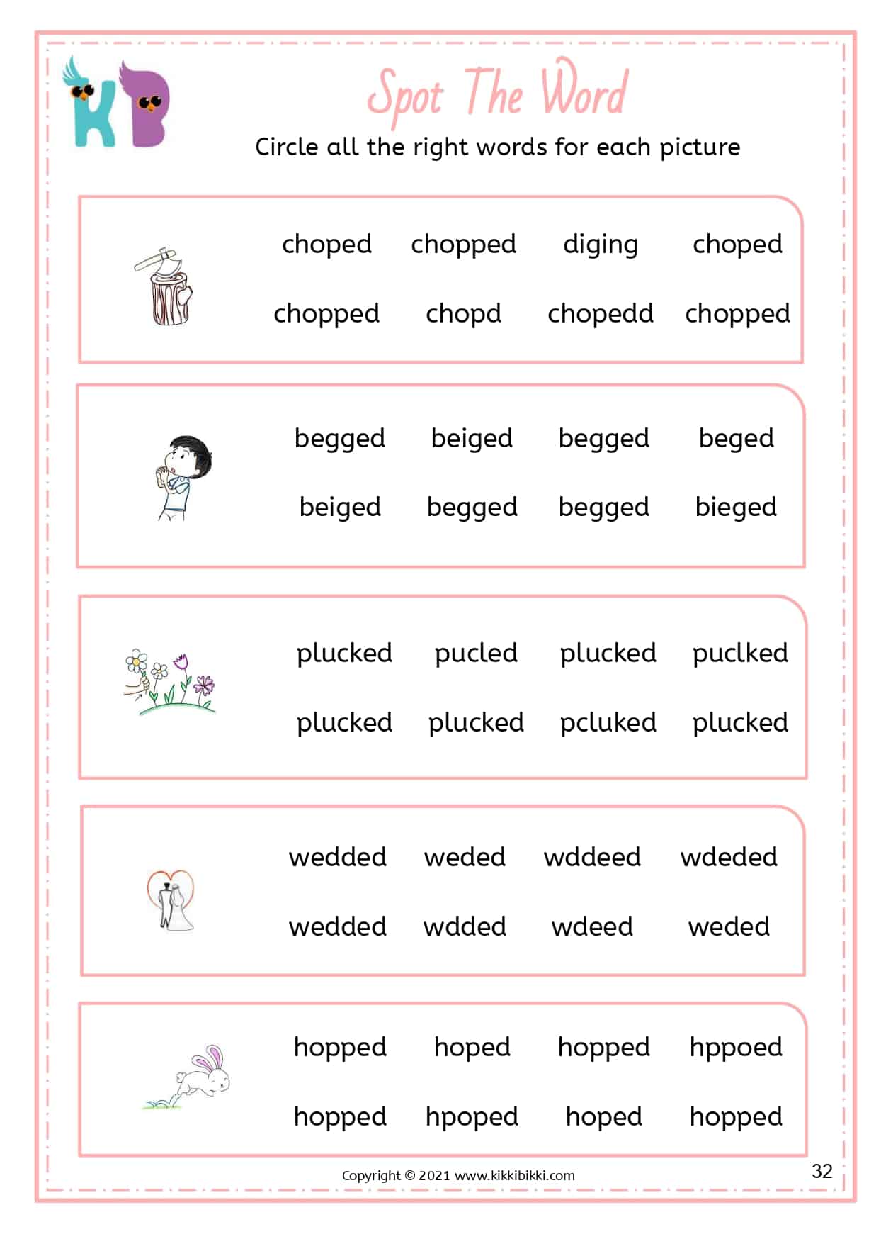 Phonics Fun: Spot the ed Words – Interactive Worksheets