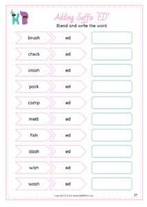 Adding Suffix-ed - Free Phonics Printable Worksheets
