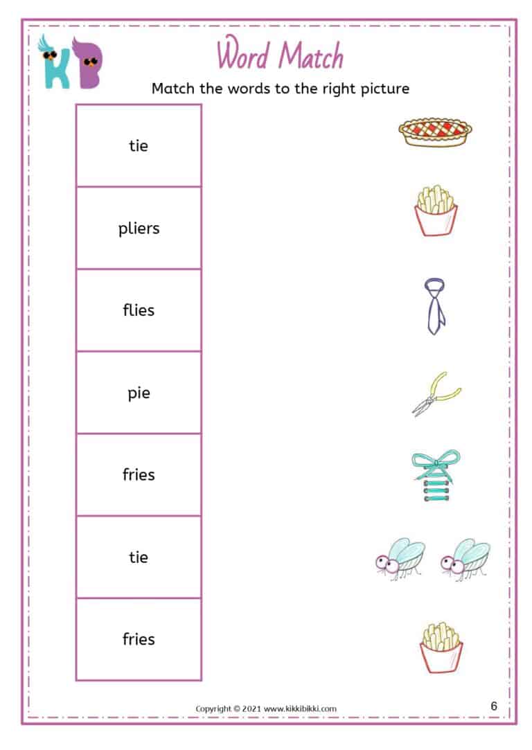 /ie/ Sound | Free Phonics Printable Worksheets