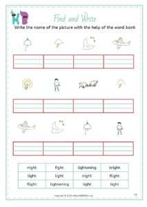 Learn to Spell igh Words - Free Phonics Worksheets - KikkiBikki