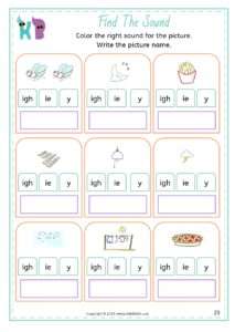 Learn to Spell i, igh, y Sound Words | Free Phonics Worksheets