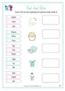 Learn to Spell i, igh, y Sound Words | Free Phonics Worksheets