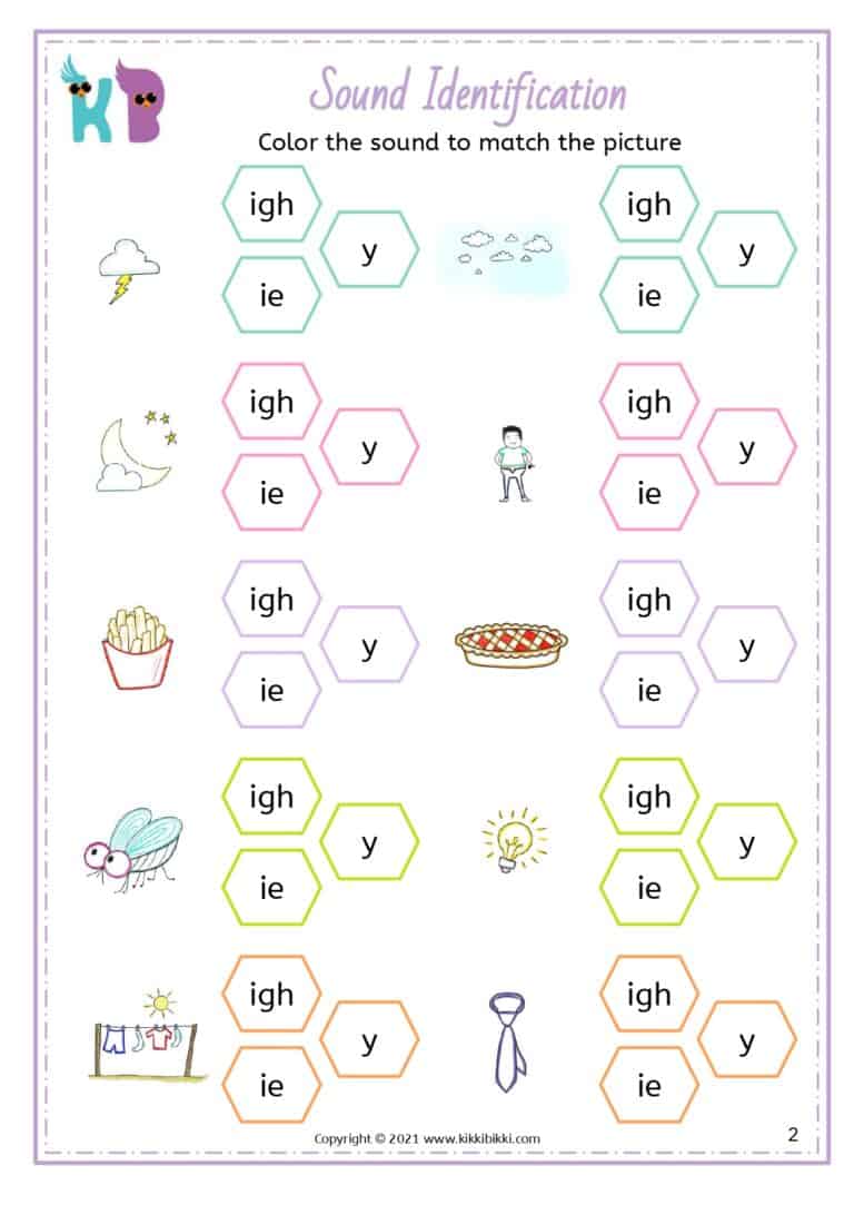 Learn to Spell i, igh, y Sound Words | Free Phonics Worksheets