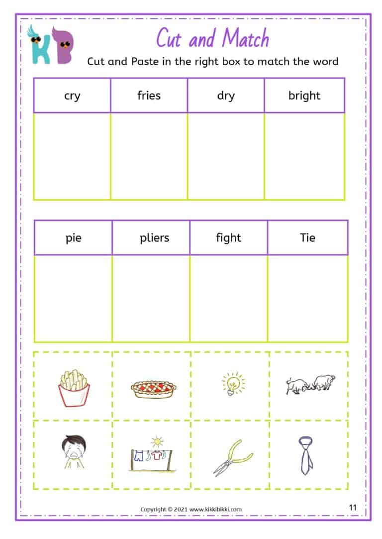 Learn to Spell i, igh, y Sound Words | Free Phonics Worksheets
