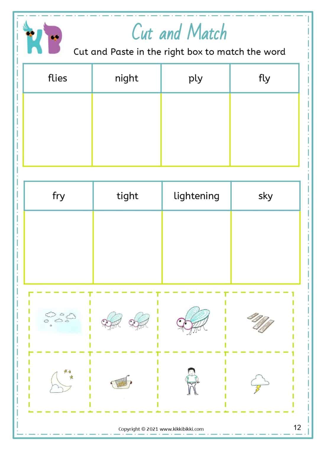 Learn to Spell i, igh, y Sound Words | Free Phonics Worksheets