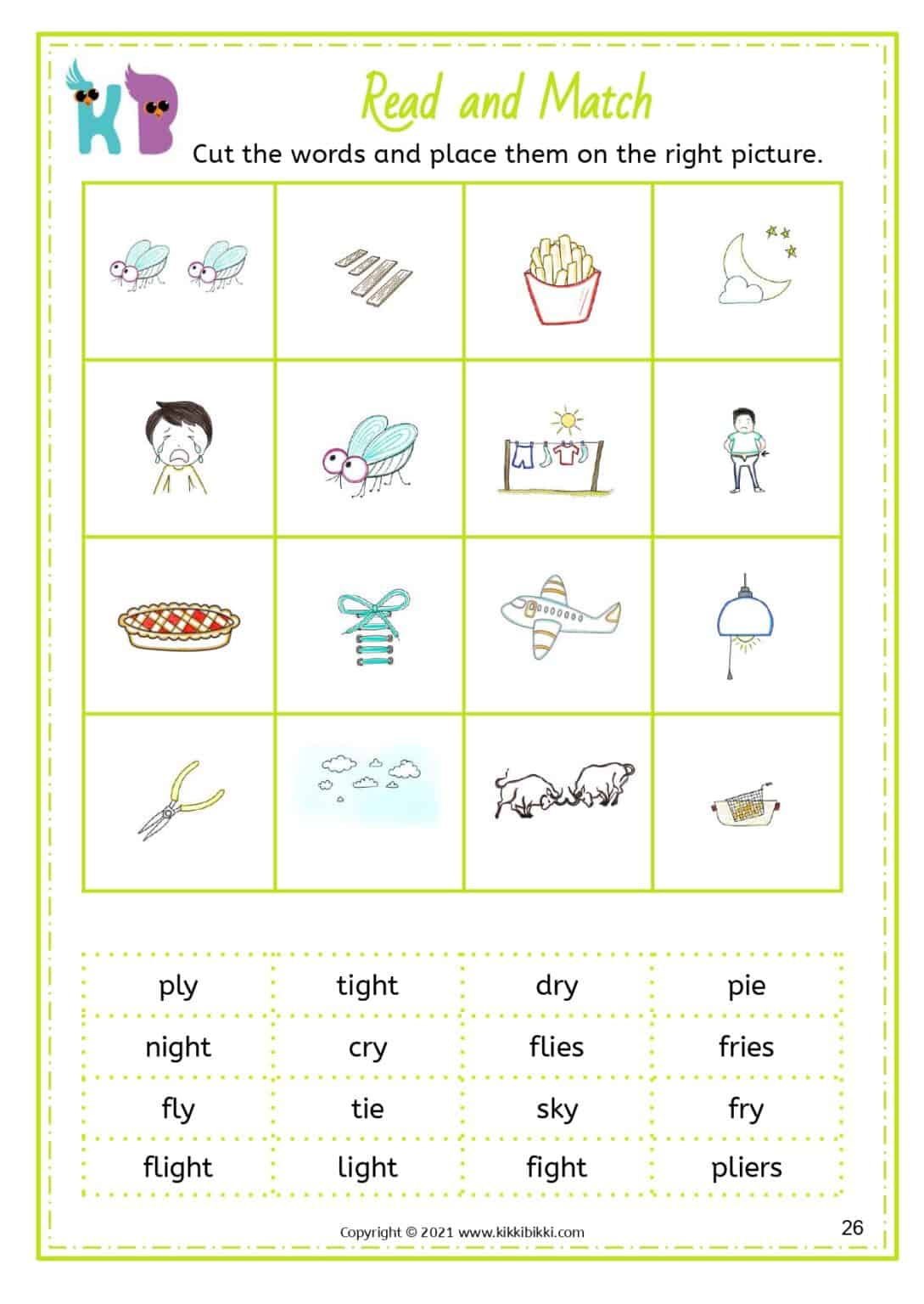 Learn to Spell i, igh, y Sound Words | Free Phonics Worksheets