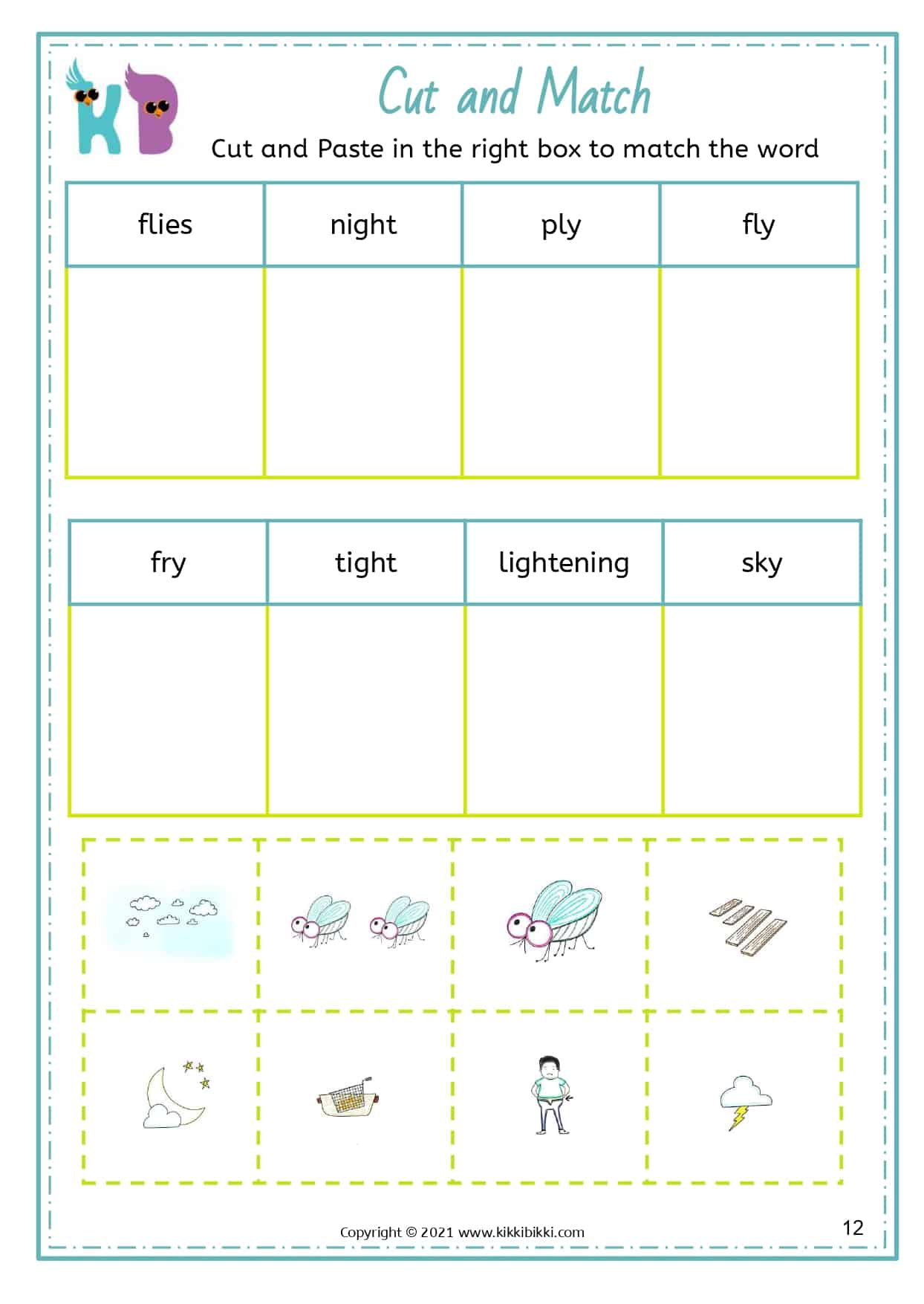 Learn to Spell i, igh, y Sound Words | Free Phonics Worksheets