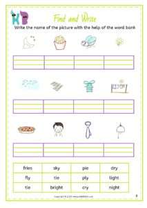 Learn to Spell i, igh, y Sound Words | Free Phonics Worksheets