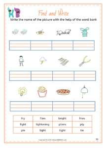 Learn to Spell i, igh, y Sound Words | Free Phonics Worksheets
