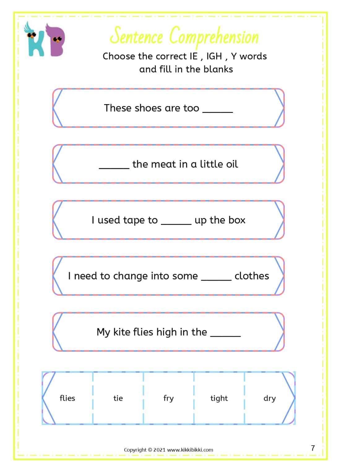 Mastering IE, IGH, and Y Sounds with Sentence Comprehension