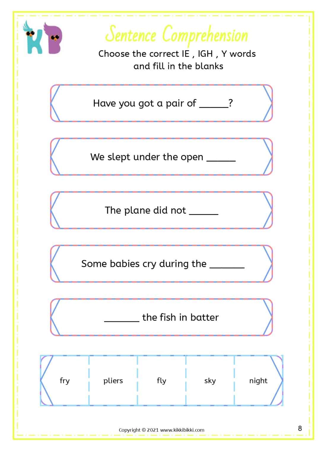 Mastering IE, IGH, and Y Sounds with Sentence Comprehension