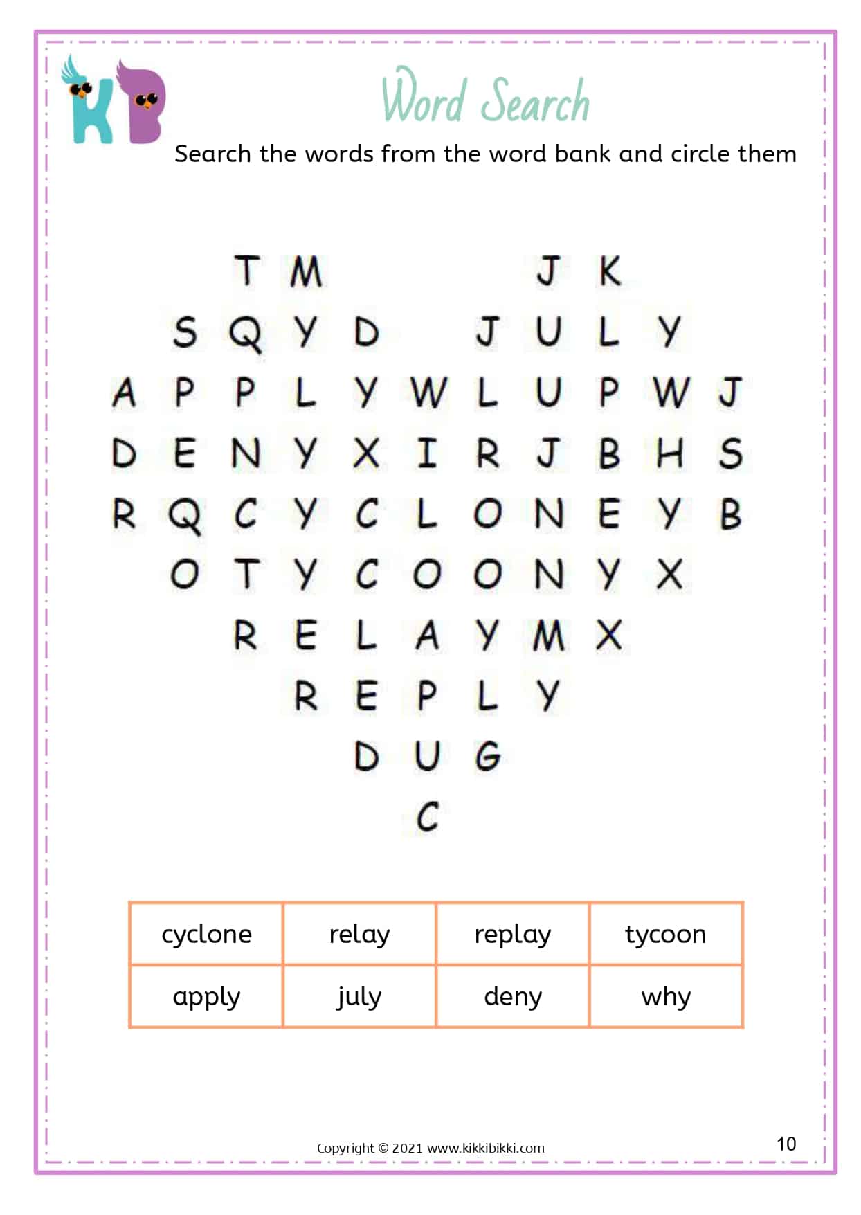 Phonics Fluency: IE, IGH, and Y Sound Word Search Worksheets