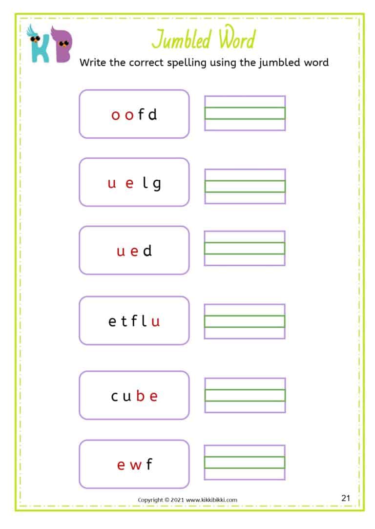 Learn to Spell oo-ew-ue Words | Phonics Printable Worksheets