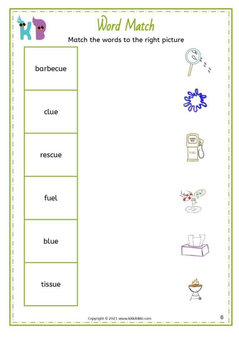 ue Sound Words Worksheets - Free Phonics Printable - KikkiBikki
