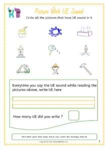ue Sound Words Worksheets - Free Phonics Printable - KikkiBikki