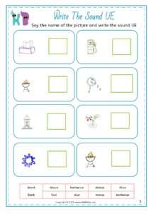 ue Sound Words Worksheets - Free Phonics Printable - KikkiBikki