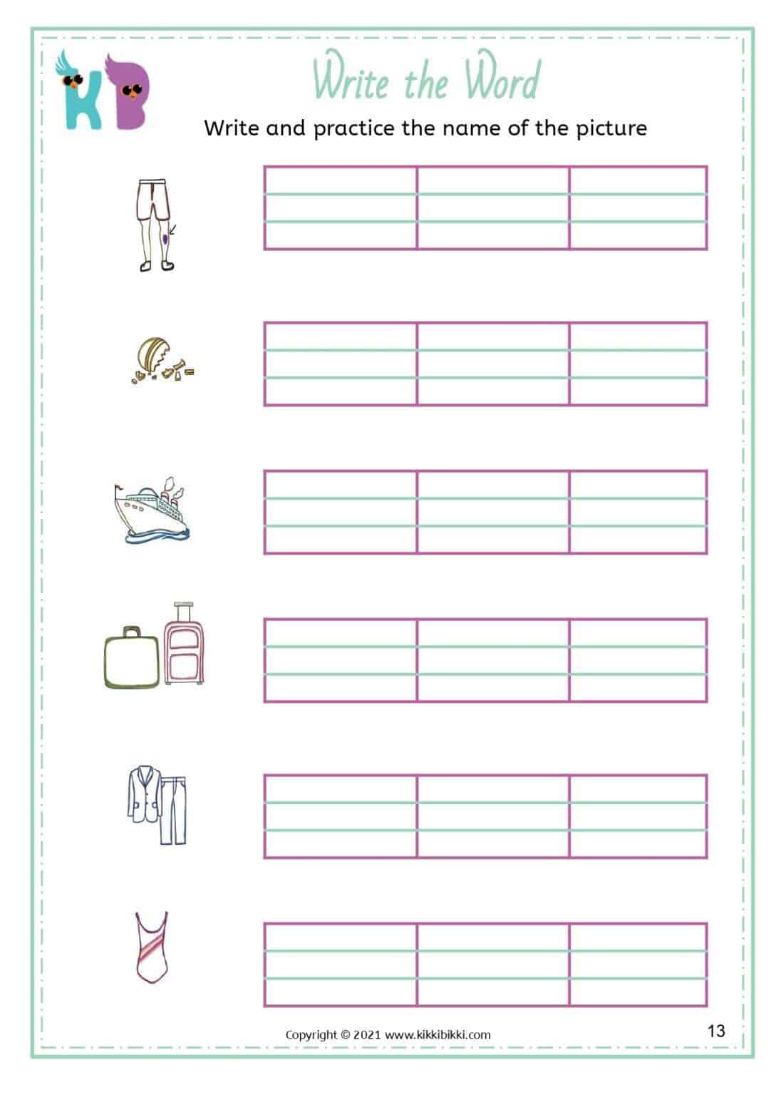 ui Words - Kindergarten Worksheet - Free Phonics Printable