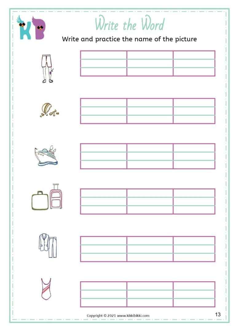 ui Words - Kindergarten Worksheet - Free Phonics Printable