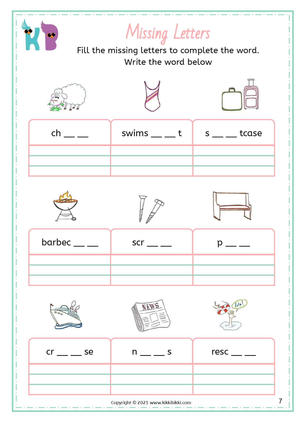 Learn to Spell ew-ue-ui Words - Free Printable Worksheets