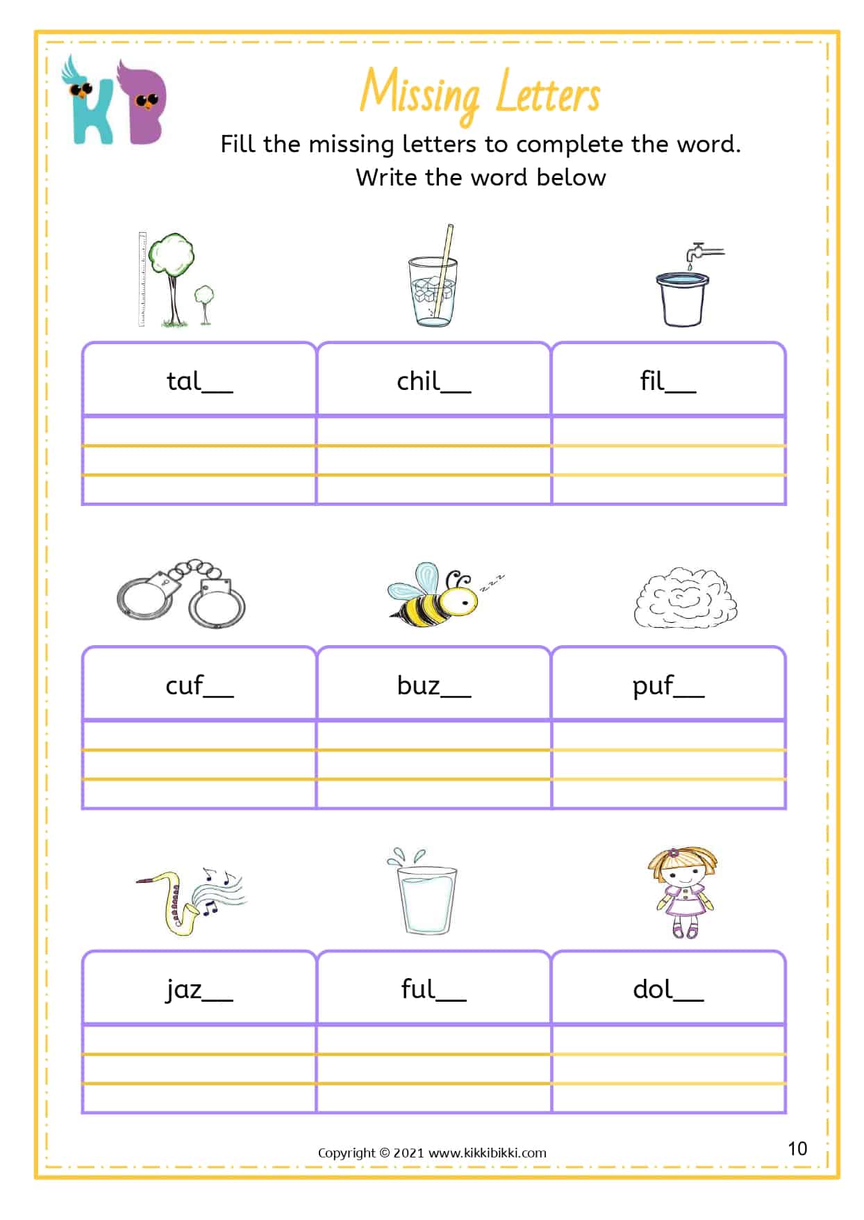 Double Consonants | Free Phonics Printable Worksheets