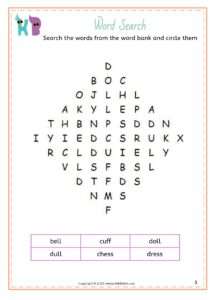 Phonics Fun: Double Consonants Word Search Worksheet
