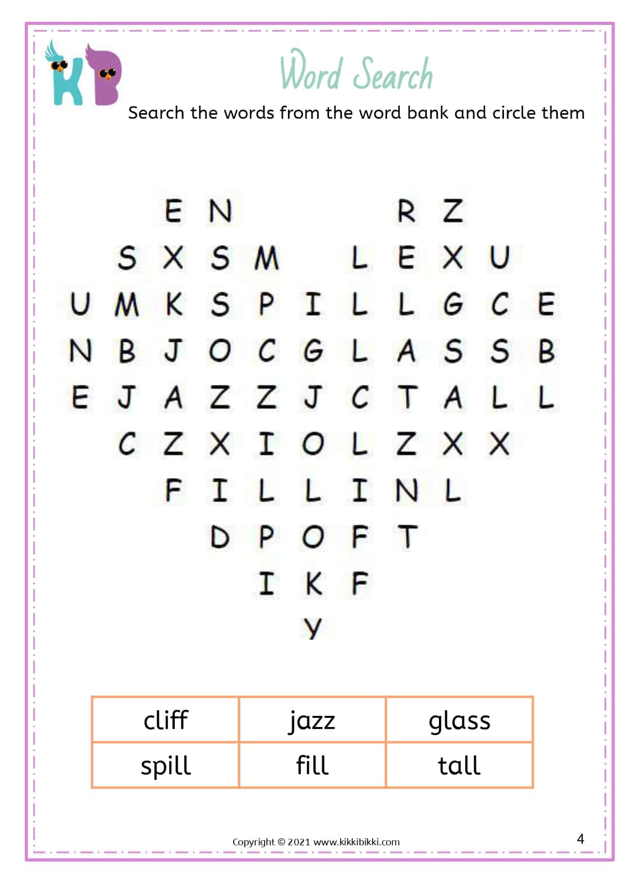 Phonics Fun: Double Consonants Word Search Worksheet