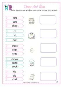 Learn to Spell c, k, ck Words - KikkiBikki - Kindergarten Worksheets