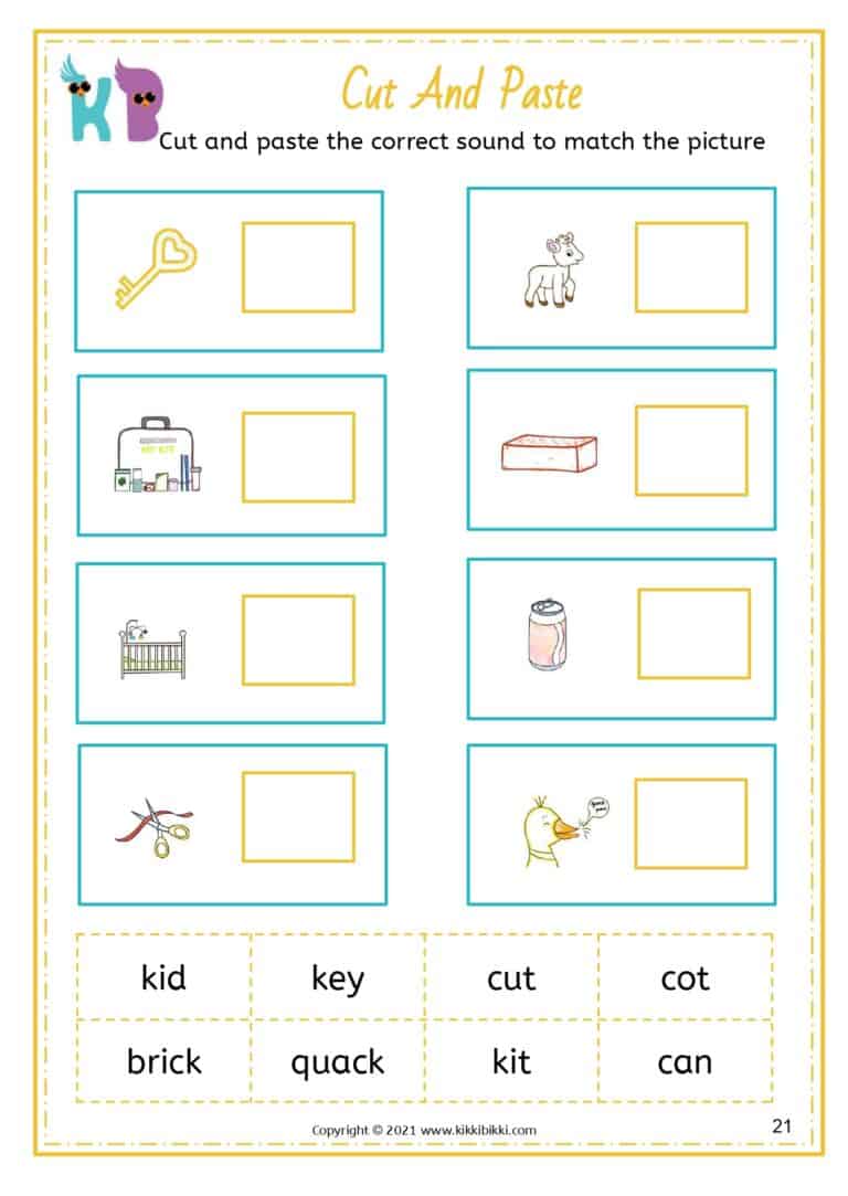 Learn to Spell c, k, ck Words - KikkiBikki - Kindergarten Worksheets