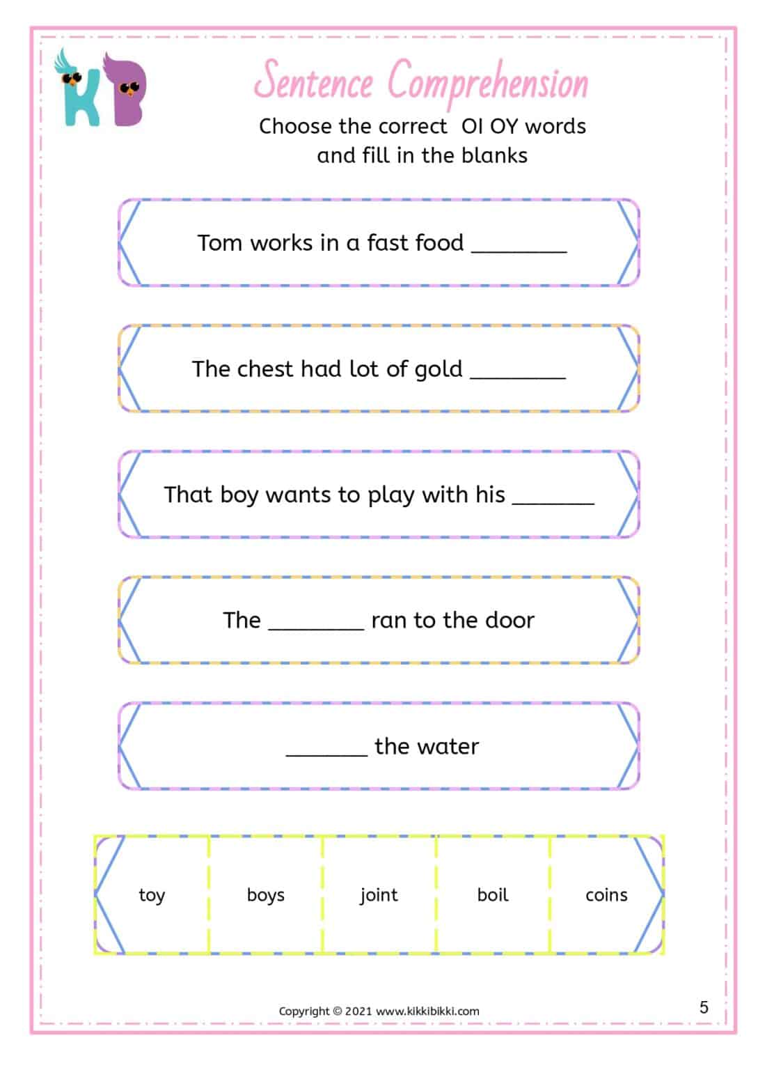 Enhance Reading Skills with OI and OY Sound Comprehension