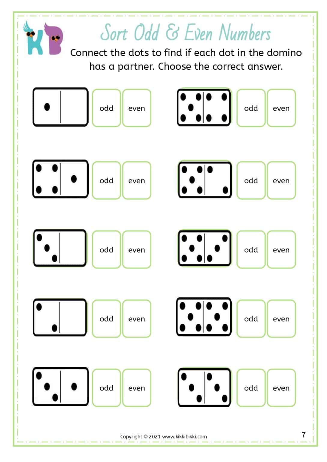 Odd or Even Numbers Worksheets - FREE Printable for Kids