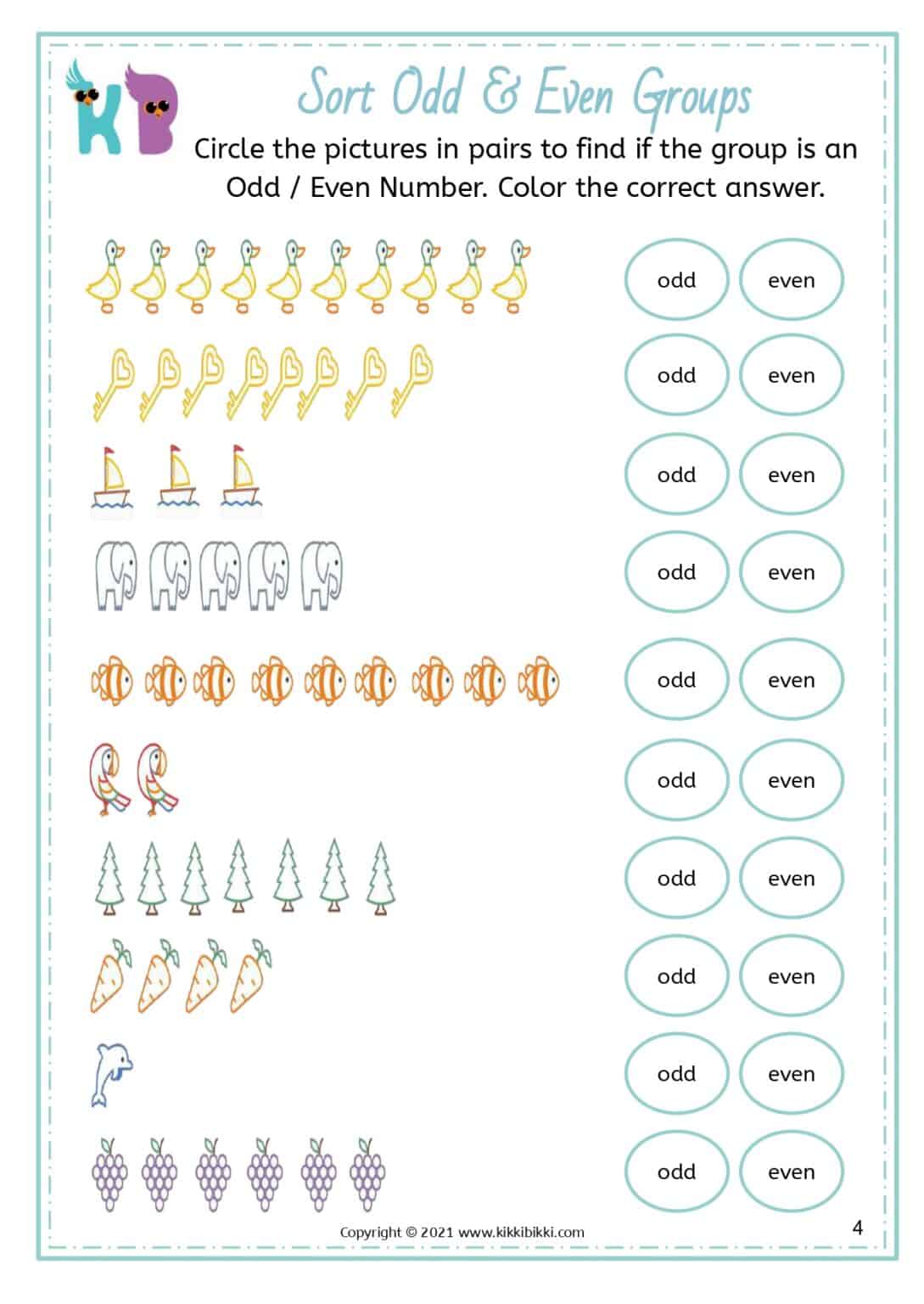 Odd or Even Numbers Worksheets - FREE Printable for Kids