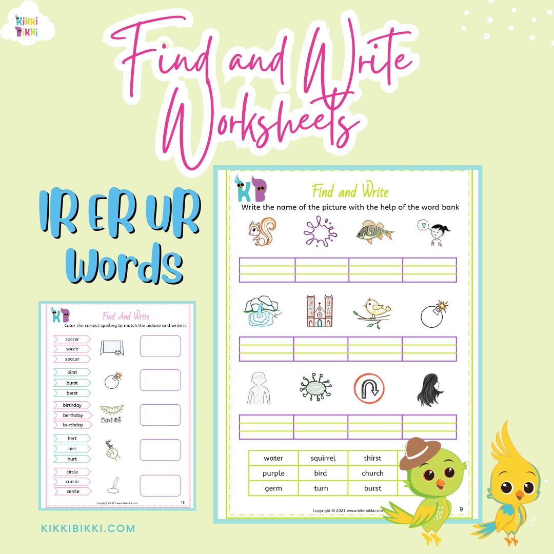 Exploring Bossy R: Find and Write Worksheets for Phonics Practice