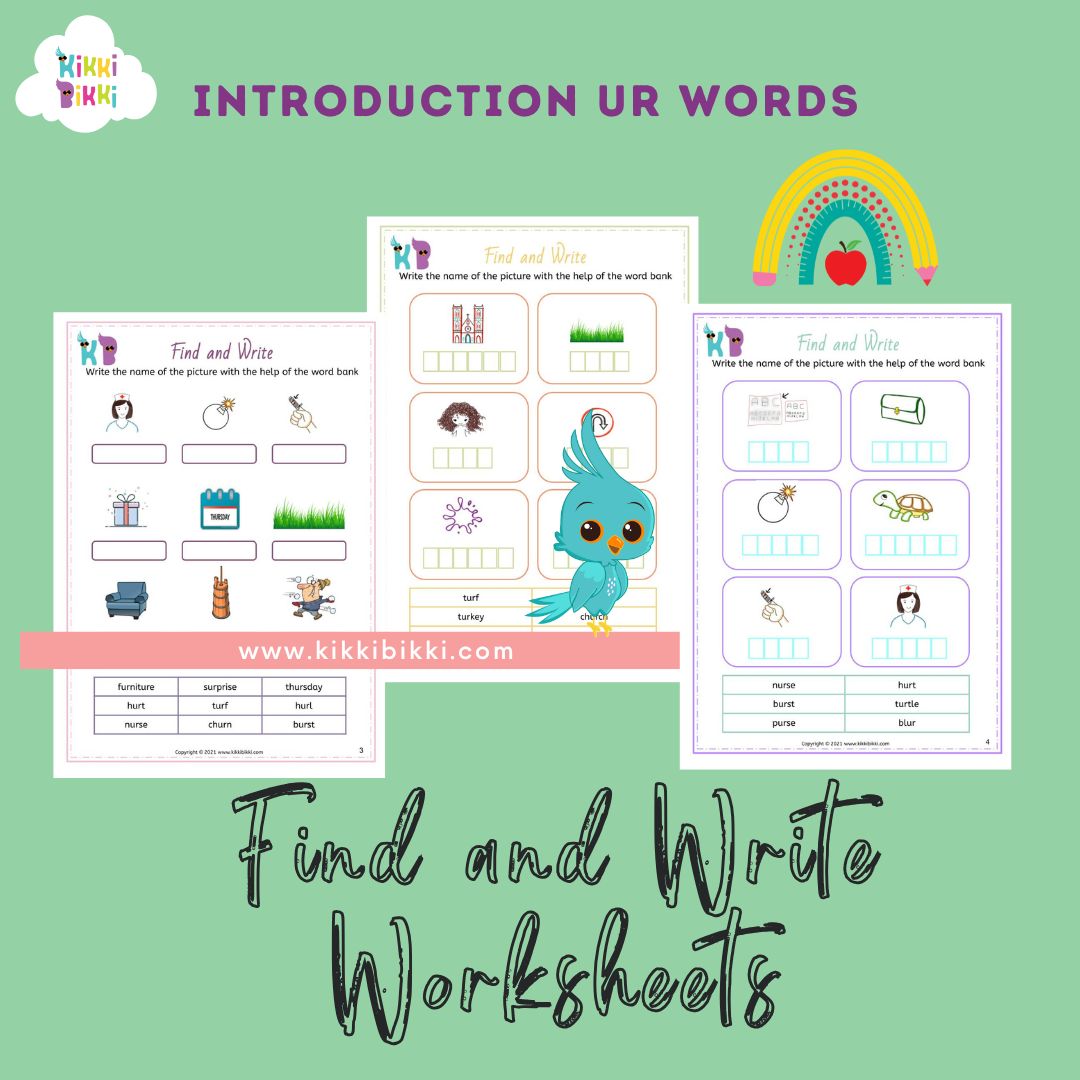 Unlocking the 'UR' Sound: Find and Write Phonics Worksheets