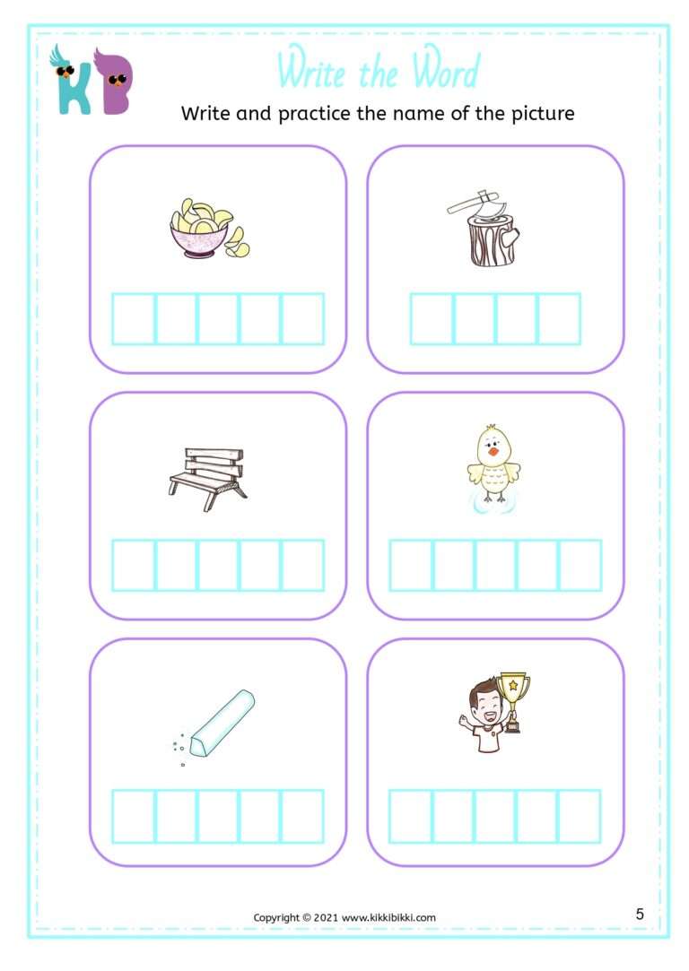 CH' Sound: Write-the-Word Worksheets for Phonics Fu