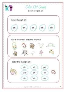 Consonant Digraph CH Sound Picture Matching Worksheet