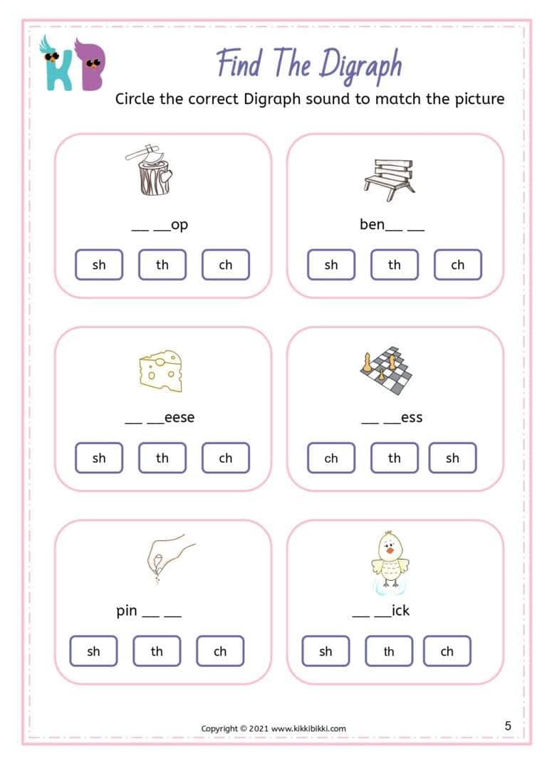 Phonics Fun: Consonant Digraph CH Sound Coloring Worksheet