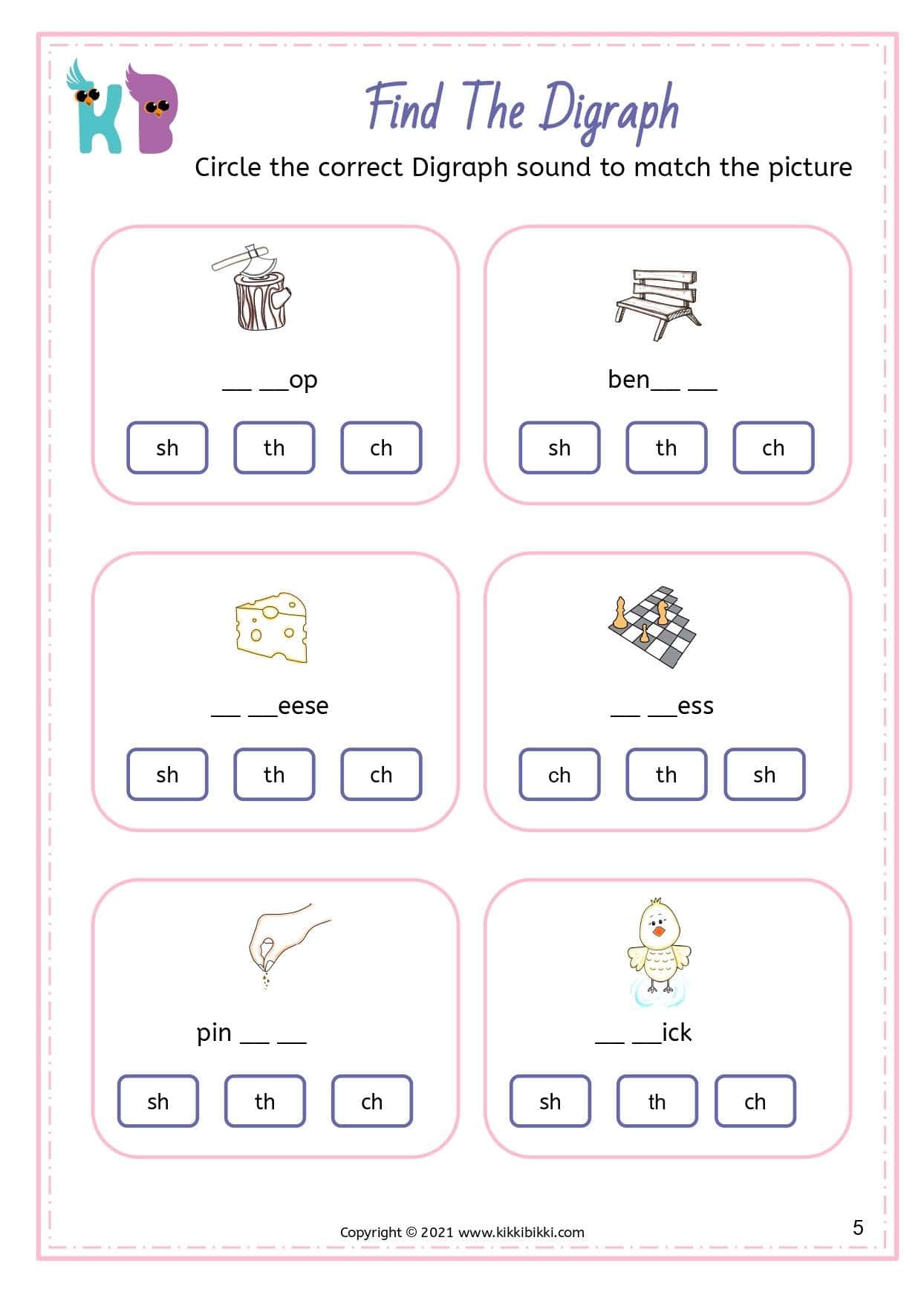 Phonics Fun: Consonant Digraph CH Sound Coloring Worksheet