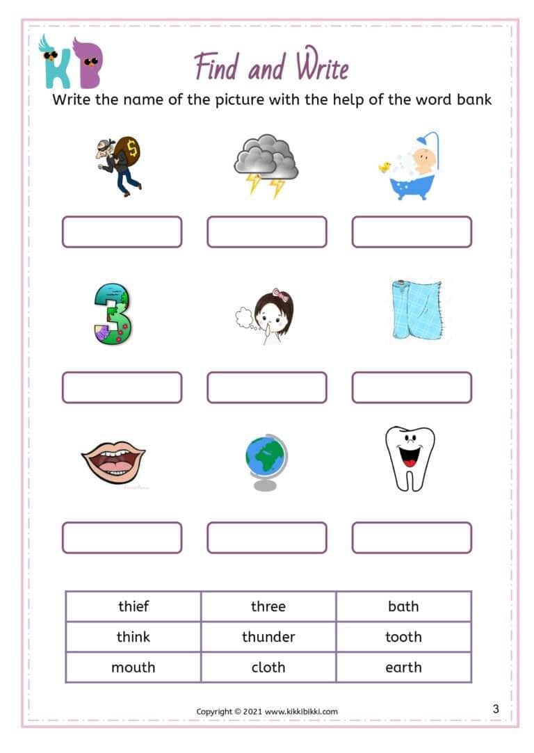 Find and Write Worksheets for Phonics Fun