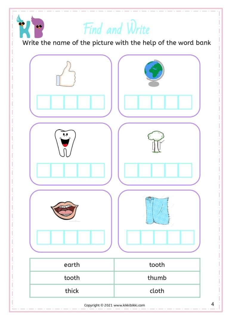 Find and Write Worksheets for Phonics Fun