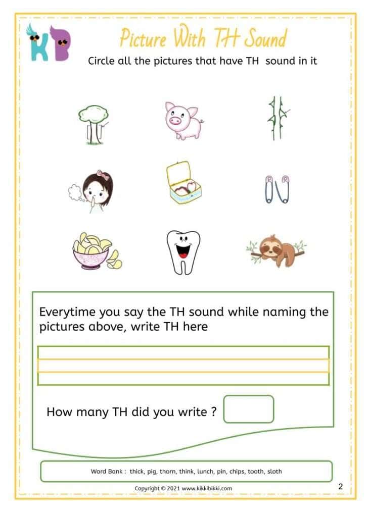 Picture Worksheets for Phonics Practice"