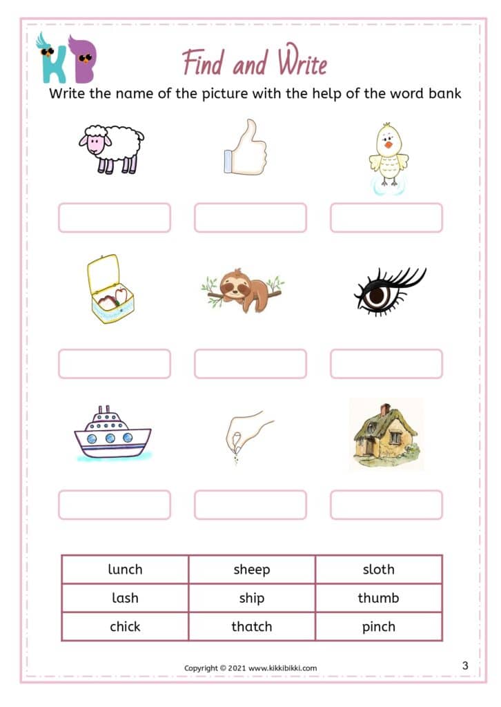 Consolidating Phonics: CH, SH, TH Word Families - Find and Write ...