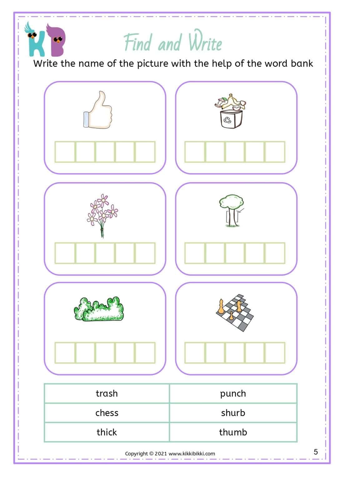 Consolidating Phonics: CH, SH, TH Word Families - Find and Write ...