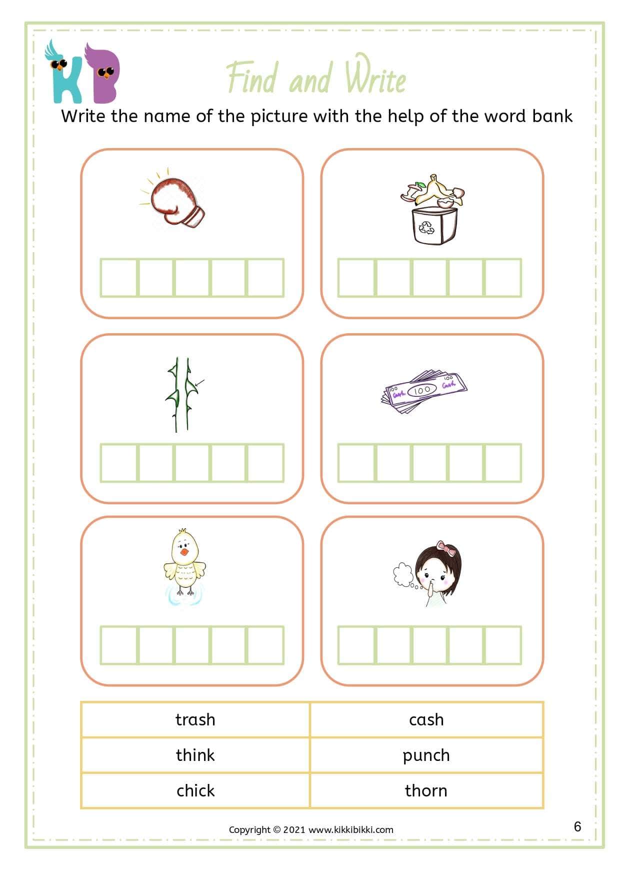 Consolidating Phonics: CH, SH, TH Word Families - Find and Write ...