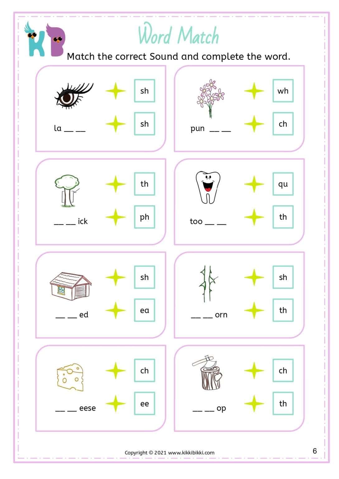 Phonics Fun: Consolidating CH, SH, and TH Word Families with Word Match ...