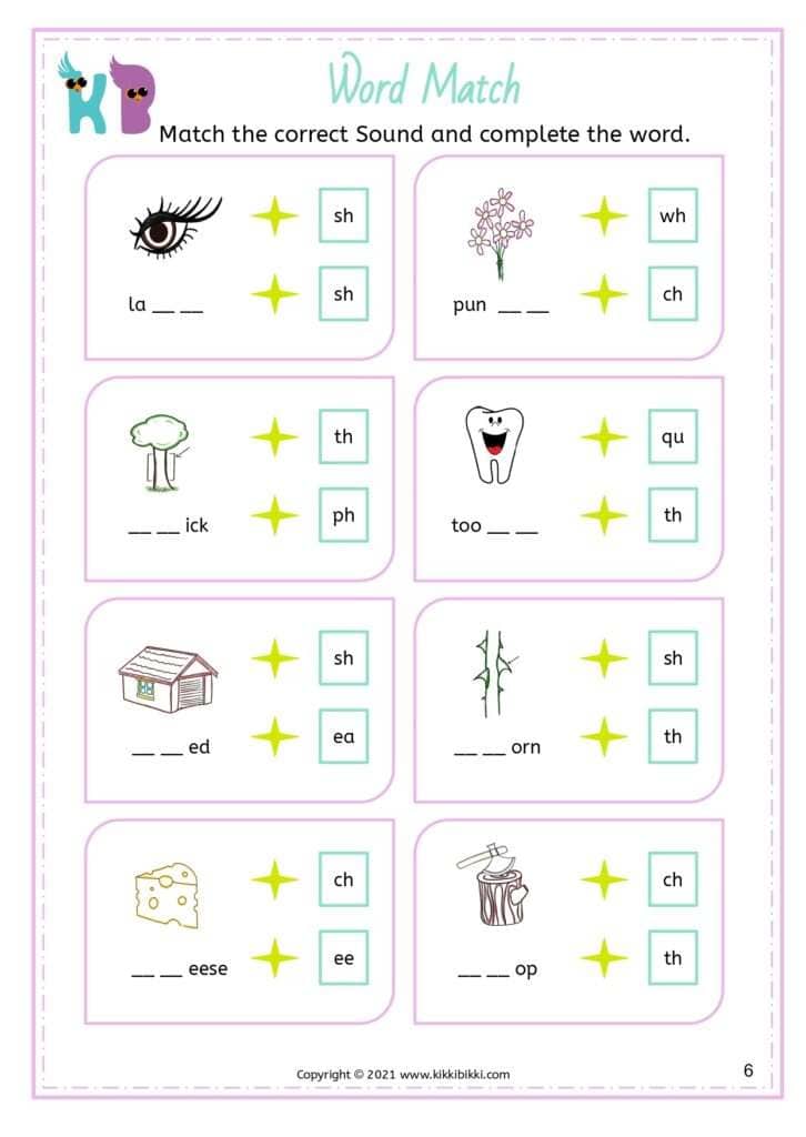 Phonics Fun: Consolidating CH, SH, and TH Word Families with Word Match ...