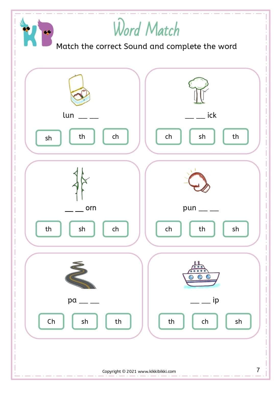 Phonics Fun: Consolidating CH, SH, and TH Word Families with Word Match ...