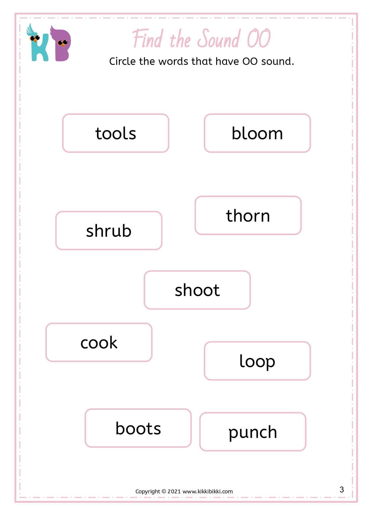 Discovering the 'OO' Sound: Find-the-Sound Worksheets
